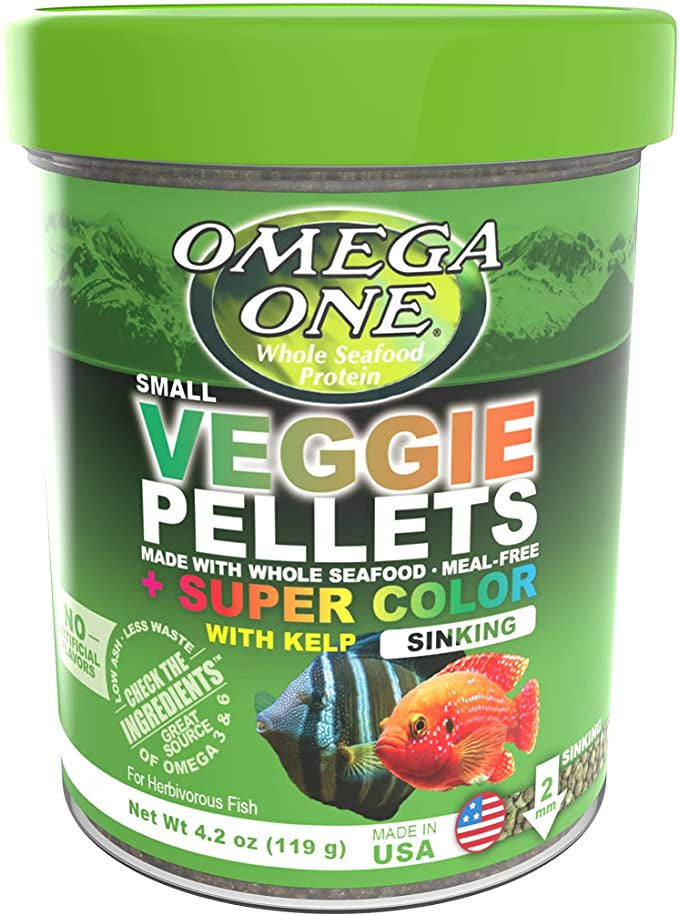 Omega One Super Colour Vege Pellets Small 119G| www.goldfishpagoda.co.nz