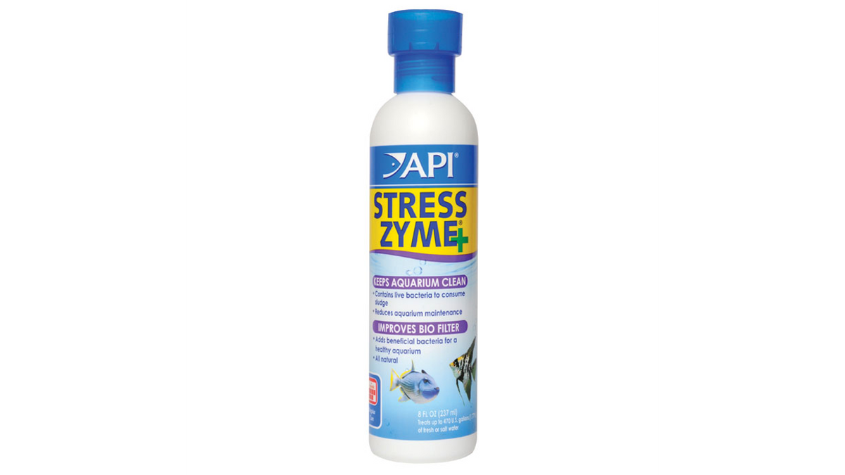 API Stress Zyme. Aquarium Water Treatment. 237ml| www.goldfishpagoda.co.nz
